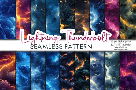 Lightning Thunderbolt Seamless Pattern Graphic By Clipart Fusion · Creative Fabrica