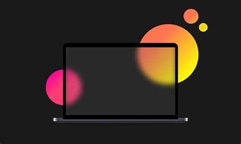 유리 형태주의 스타일 랩톱 템플릿입니다 노트북 아이콘입니다 투명 유리 플레이트 세트와 현실적인 유리 모피 효과 벡터 일러스트레이션 글래스모피즘에 대한 스톡 벡터 아트 및