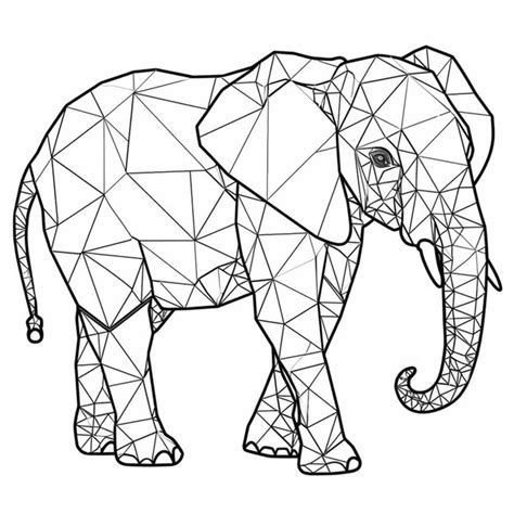 Premium Photo A Drawing Of An Elephant With A Geometric Pattern On