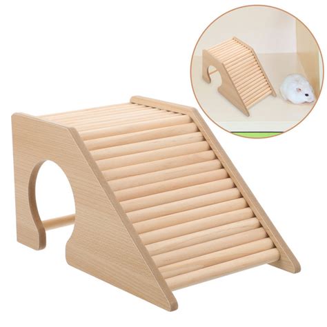 Badu Bg Хамстер Играчка Стълба за катерене Къщи Клетка Хижа за катерици Домашни любимци Дървена