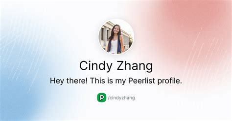 Cindy Zhang • Peerlist