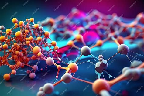 Premium Photo Bright Colorful Model Science Background With Molecule Abstract Atomic Structure