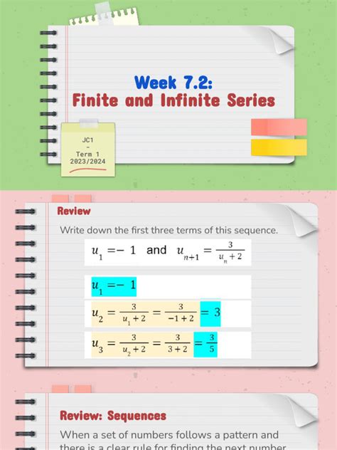 Week 72 Finite And Infinite Series Pdf Sequence Numbers