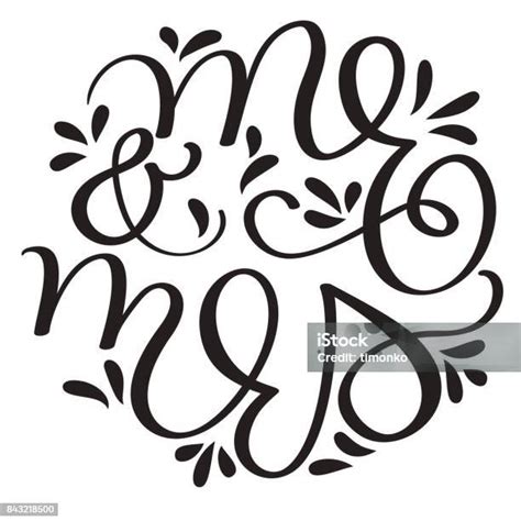 미스터 고 부인 텍스트 흰색 배경입니다 손으로 그린 서 예 문자 벡터 일러스트 레이 션 Eps10 그리기에 대한 스톡 벡터 아트 및 기타 이미지 Istock