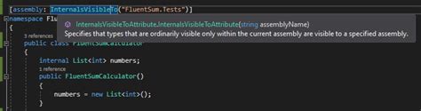 testing internal members with internalsvisibleto and code4it