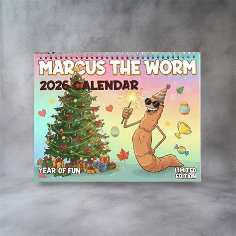 Marcus The Worm 2026 Wall Calendar Funny 2026 Memes Calendar Vr Chat