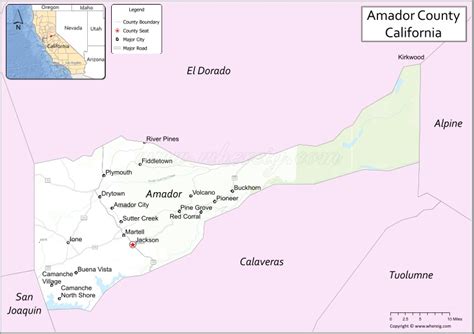 Map Of Amador County California