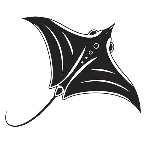 A Black And White Illustration Of A Stingray 67253678 Vector Art At