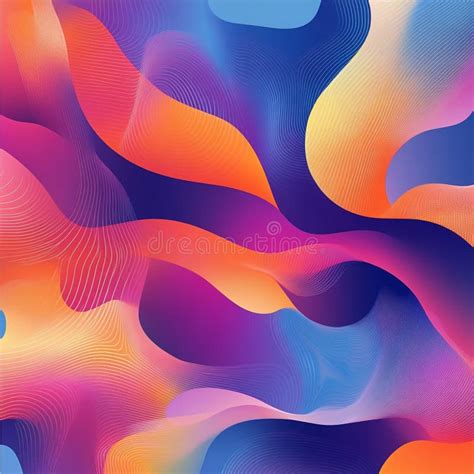 Abstract Colorful Waves Background Fluid Design Vibrant Gradient Dynamic Lines Stock