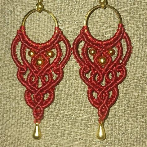 Macrame Earrings Handmade Earrings Asymmetric Hoops Earring Handmade