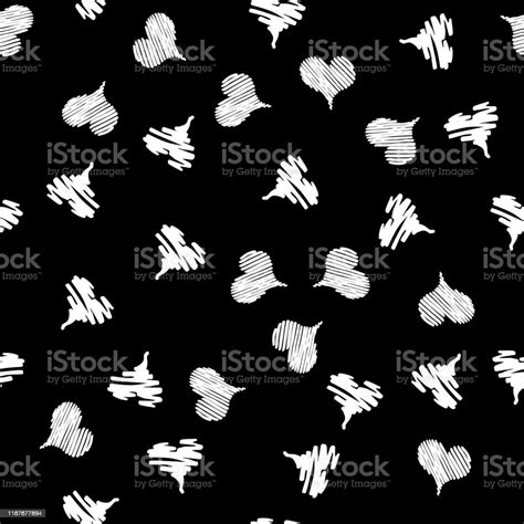 원활한 현대 그런지 하트 손으로 그린 세트 어떤 목적을위한 훌륭한 디자인 손으로 그린 낙서 그런 지 하트 세트입니다 현대 벡터 디자인 원활한 벡터 타일 패턴입니다 낙서