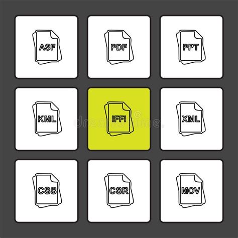 File Type Files Documents Eps Icons Set Vector Stock Vector Illustration Of Design Html