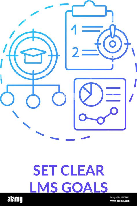 Set Clear Lms Goals Blue Gradient Concept Icon Stock Vector Image And Art Alamy