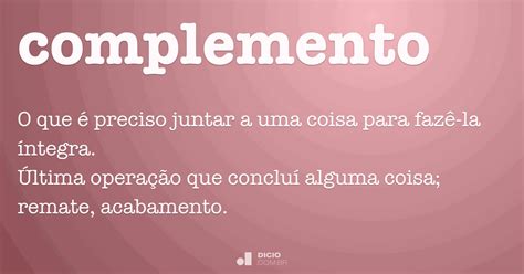 Complemento Dicio Dicionário Online De Português