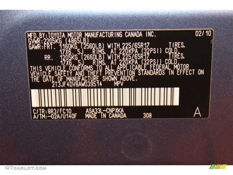 2010 Rav4 Color Code 8r3 For Pacific Blue Metallic Photo 55963668 2010 Rav4 Color Code 8r3 For Pacific Blue Metallic Photo 55963668