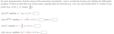 Solved For Each Example Below Find The Values Of The