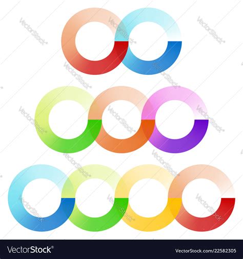 Abstract Interlocking Circles Element Set With 3 Vector Image