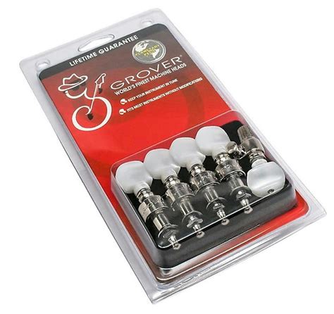 Grover 124n5 Geared 5 String Banjo Tuners Nickel With Round Reverb