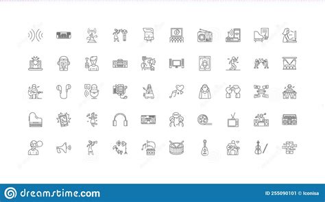 Sound Ideas Linear Icons Line Signs Set Vector Collection Stock Vector Illustration Of Wave