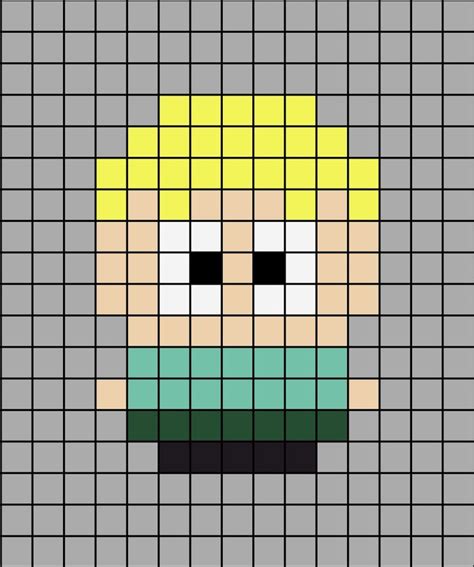 Butters Stotch Small Pixel Art Easy Pixel Art Pixel Art Templates