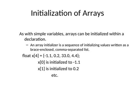 C Array And Initialisation And Declaration Ppt C Array And Initialisation And Declaration Ppt