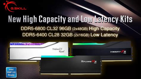 g skill unveils new high capacity and low latency memory kits for intel