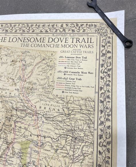 The Lonesome Dove Trail Map On Canvas