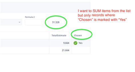 How To Sum Only Some Records From A Subtable Based On Another Field In The Records Get Help