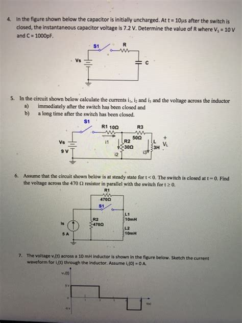 Solved In The Figure Shown Below The Capacitor Is Initially Chegg