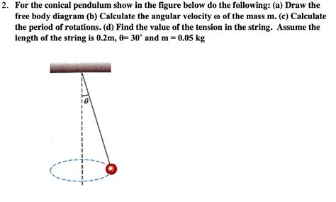 Solved 2 For The Conical Pendulum Show In The Figure Below