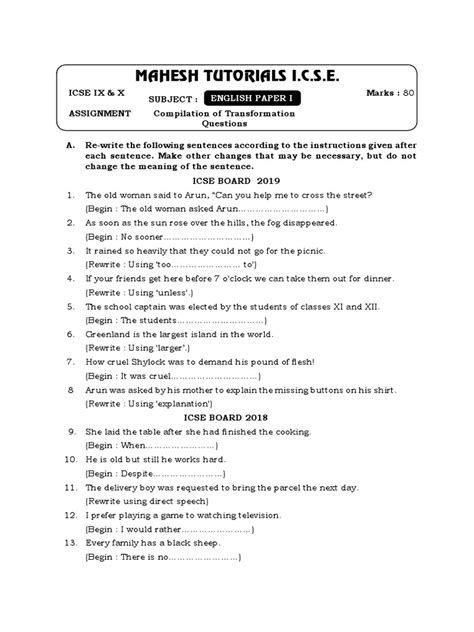 Compilation Of Transformation Questions 2010 Dd Pdf