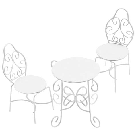 1 Set Dollhouse Mini Table Chairs Model Pretend Toys Miniature Dining Table Chair Furniture