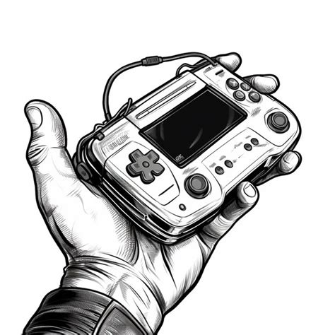 Premium Ai Image A Drawing Of A Hand Holding A Game Controller In A
