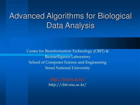Ppt Advanced Algorithms For Biological Data Analysis Powerpoint Presentation Id9441764