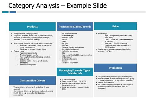 Category Analysis Example Products Ppt Portfolio Slide Portrait