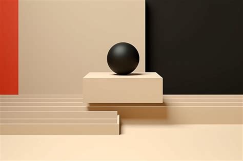 Premium Ai Image Abstract Pedestal With Geometric Shapes Ai Generated