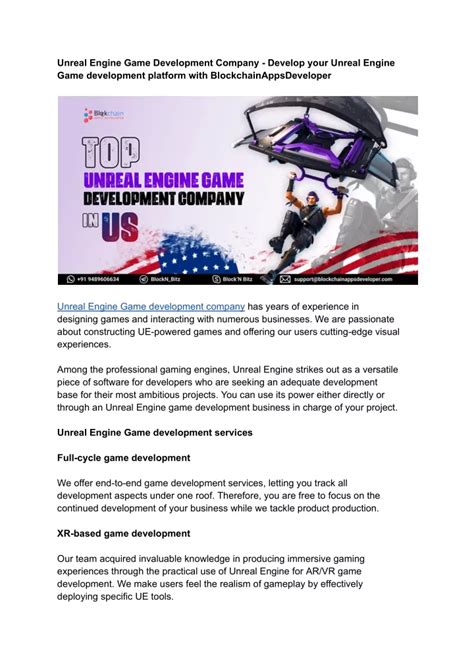Ppt Unreal Engine Game Development Company Blockchainappsdeveloper