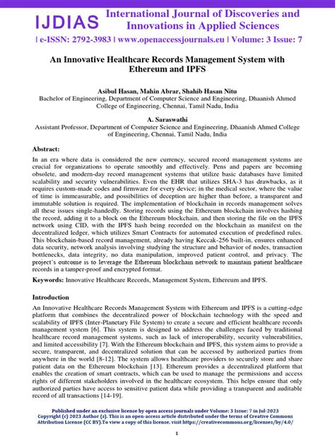 An Innovative Healthcare Records Management System With Ethereum And Ipfs Pdf Angular Js