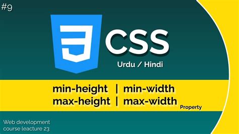Css Min Height And Max Height Min Width And Max Width Tutorial Urdu Hindi Lecture 9 Youtube