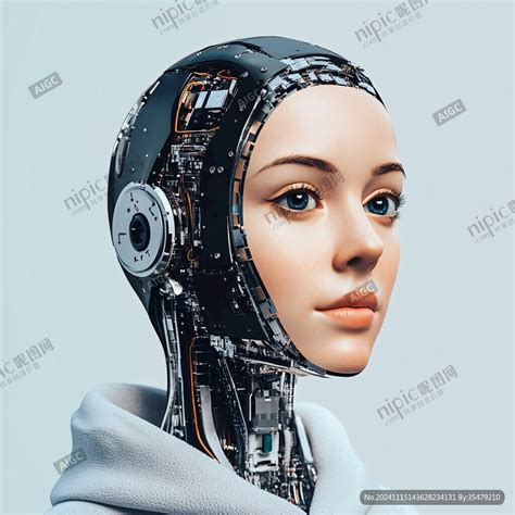 Ai创作图机器人女人 女机械人 未来智能人物形象设计 女机器人 女机器人手绘 类人机器人 机械框科技感头部 电子人头部 逼真的机器人 科幻人工智能 女性机器人 机器人人工智能 机器人电子人