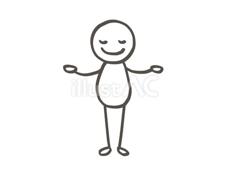 棒人間 両手を上げるイラスト No 26104445｜無料イラスト・フリー素材なら「イラストac」