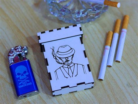 laser cut cigarette case wooden cigarette box 3mm vector file vectors