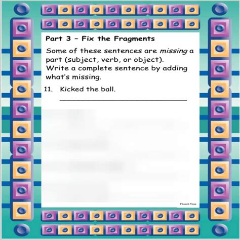 Subject Verb Object Grammar Worksheet Sentence Structure Ela And Esl