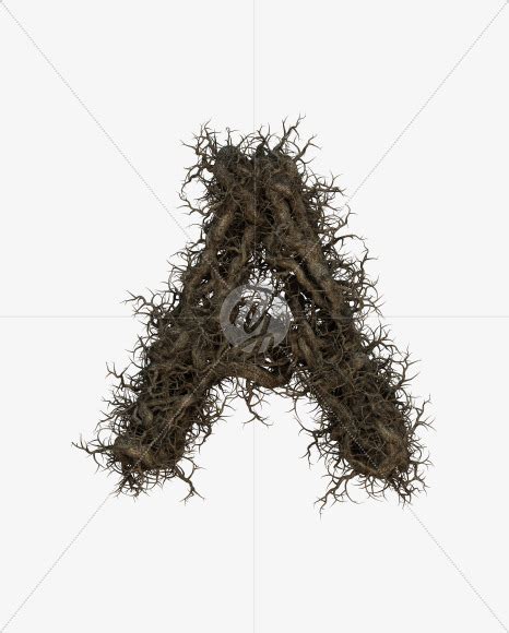 A Uppescase From Tree Branch Alphabet On Yellow Images Creative Fonts S57415