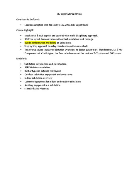 Mv Substation Design Pdf Electrical Substation Electric Power Distribution