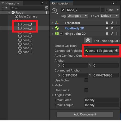 ロープのような動きを実装 hingejoint2d 【unityメモ】 no システム no ライフ
