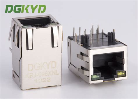 Single Port 100 Base T Integrated Magnetic Rj45 Jack Shielded With Y G Led