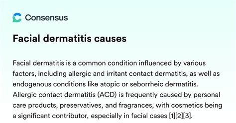 Facial Dermatitis Causes Consensus Academic Search Engine