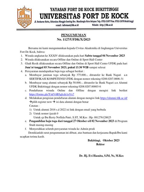 Pengumuman Wisuda Xxxiv 4 Nov Pdf