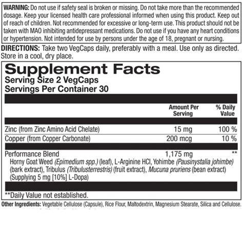 Natural Balance Super Horny Goat Weed 60 Caps Mens Sexual Support